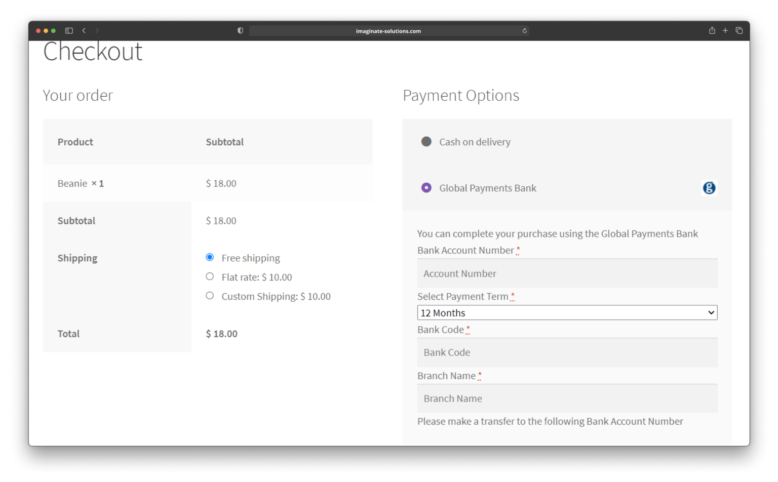 WooCommerce Custom Payment Gateway - Imaginate Solutions