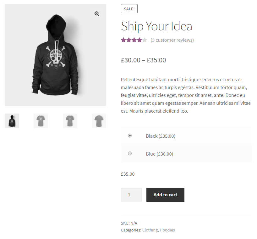 Variations Radio Buttons For Woocommerce After Imaginate Solutions